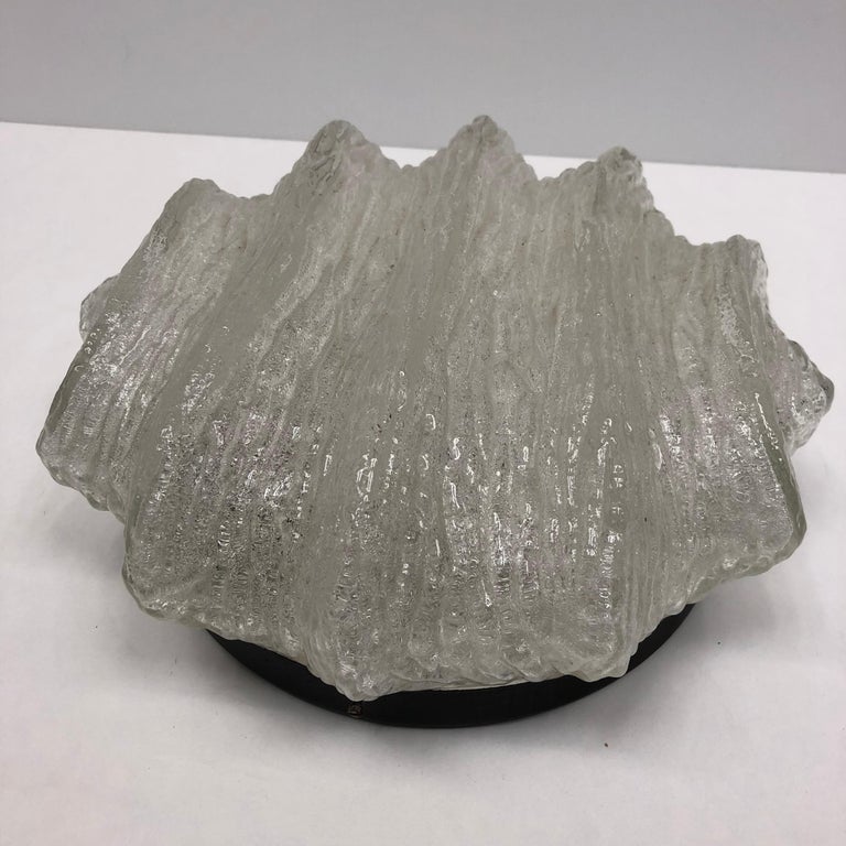 Organic Wave Pattern Glass Flush Mount or Sconce, Germany, 1970s For ...