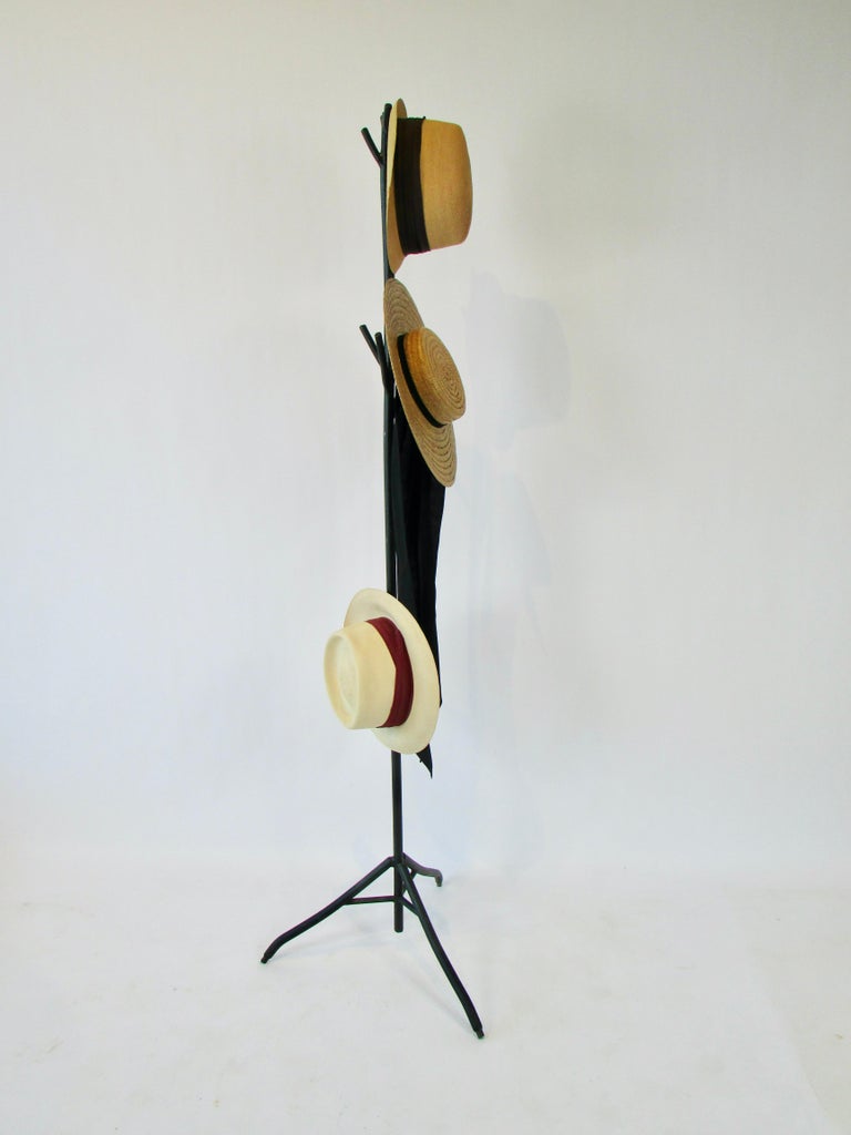 Organic Welded Wrought Iron Tree Branch Sculptural Hat or Coat Rack For ...