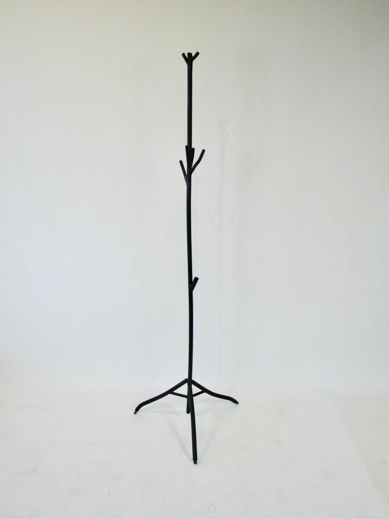 Organic Welded Wrought Iron Tree Branch Sculptural Hat or Coat Rack For ...