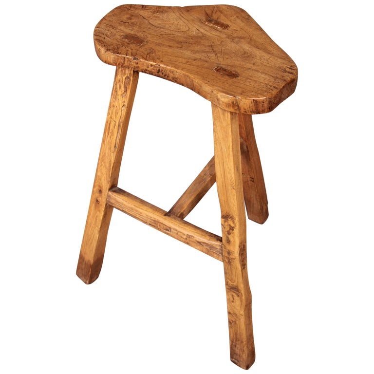 Organic Wood Stool For Sale at 1stDibs