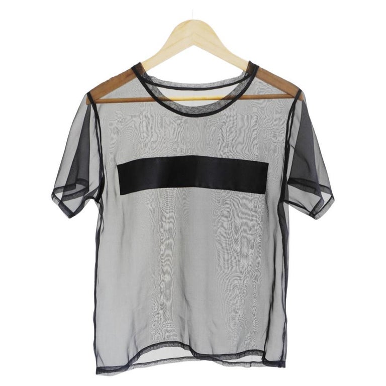 Transparent Top Sheer T-shirt Silk Organza Black Small J Dauphin For ...