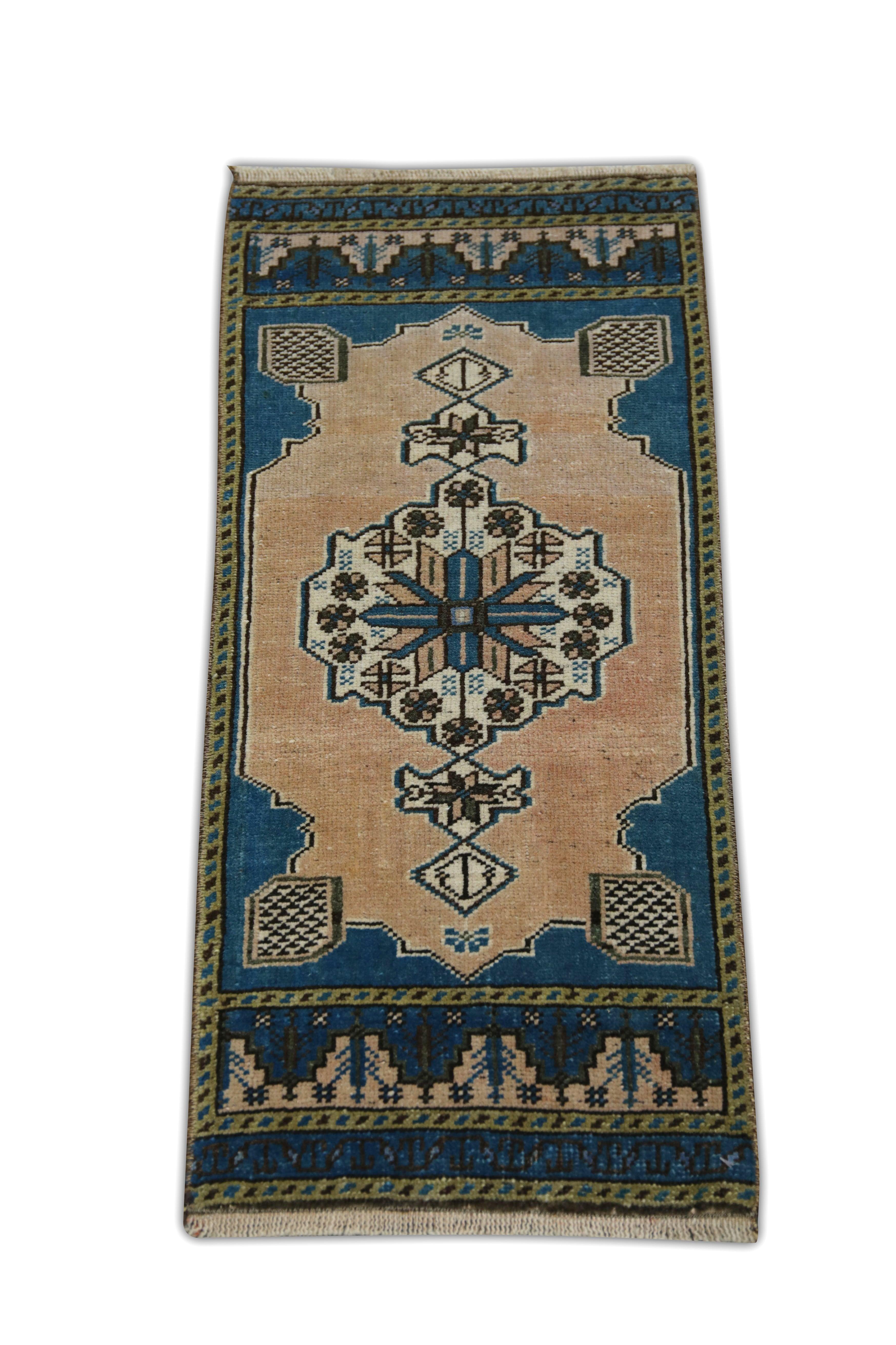 Oriental Hand Knotted Vintage Turkish Mini Rug 1'4" x 3'1" #130 For ...