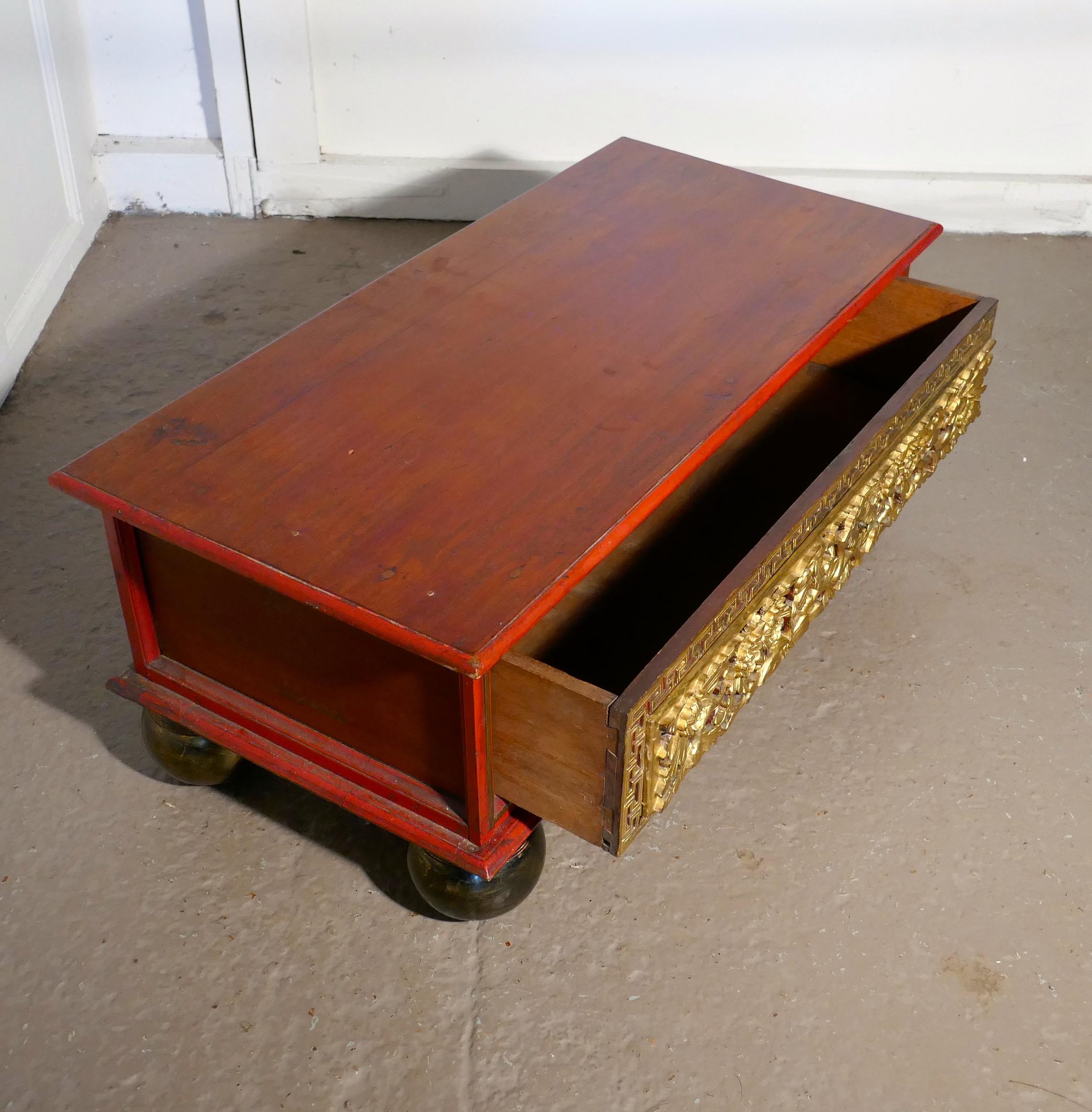Oriental Look Low Coffee Table with Drawer Storage at 1stDibs | low ...