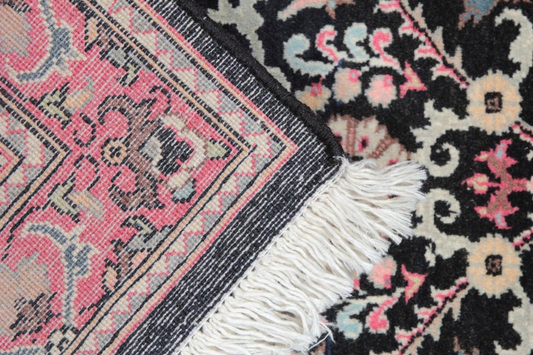 Oriental Wool Small Rugs, Handmade Floral Indian Rugs with Pink Border ...