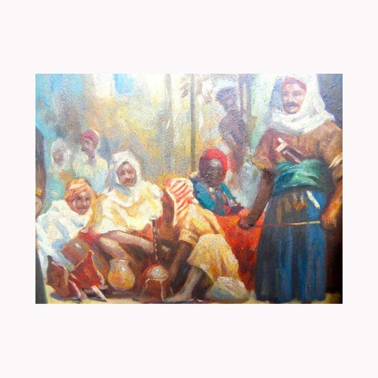 Orientalist Oil on Panel Painting of Snake Dancer, Signed at 1stDibs