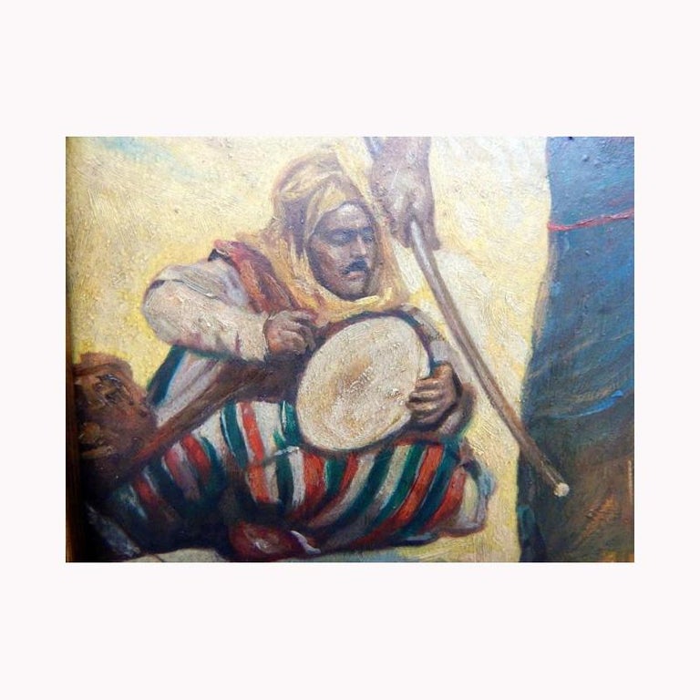 Orientalist Oil on Panel Painting of Snake Dancer, Signed at 1stDibs