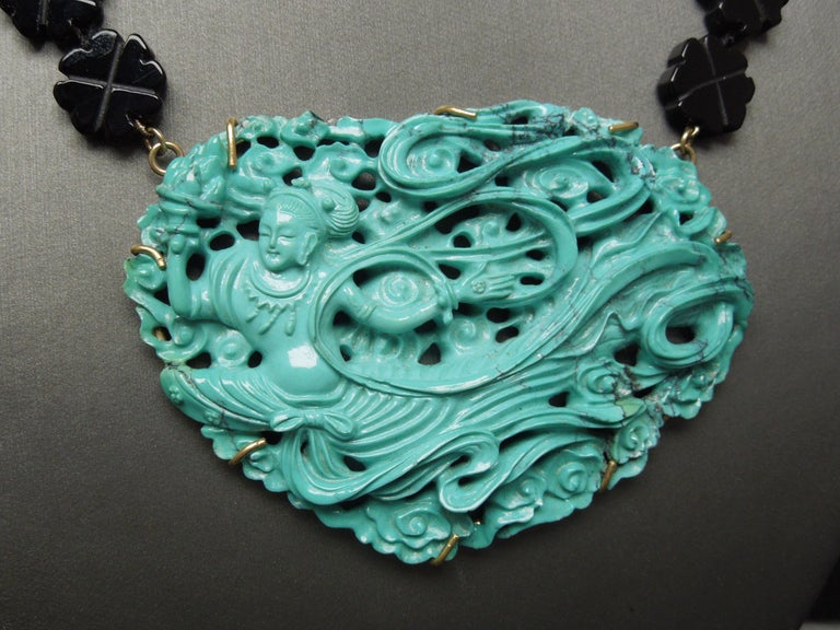 Orientalist Turquoise Amulet Necklace For Sale at 1stDibs