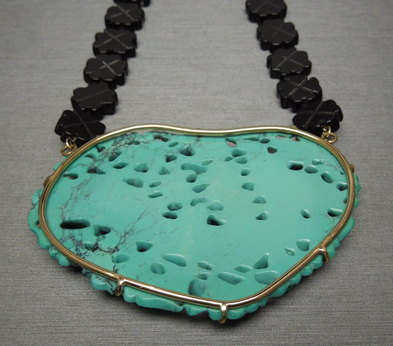 Orientalist Turquoise Amulet Necklace For Sale at 1stDibs