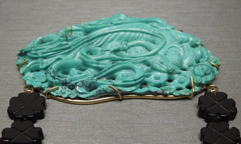 Orientalist Turquoise Amulet Necklace For Sale at 1stDibs