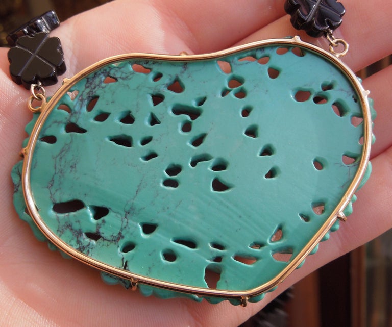 Orientalist Turquoise Amulet Necklace For Sale at 1stDibs