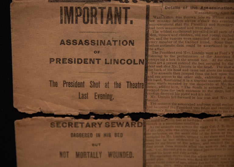 President Lincoln Assassination, Original copy of New York Herald for ...