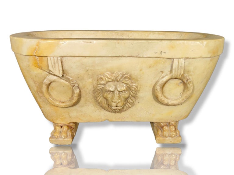 Original 18th Century Roman Marble Lion Bath For Sale at 1stDibs