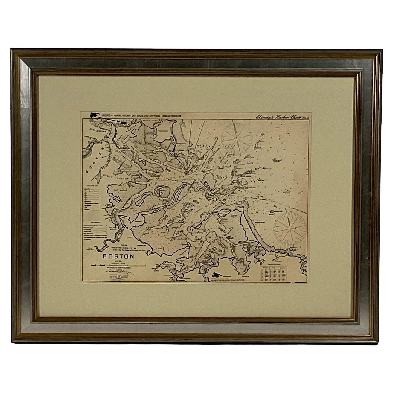 Original 1913 Chart of Boston Harbor For Sale at 1stDibs