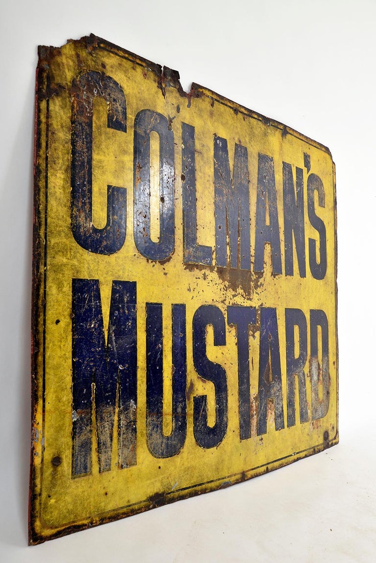Original 1930s Large English Colman’s Mustard Enamel Advertising Sign ...