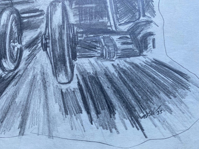 Original 1930's Vintage Motor Car Racing Original Drawing Signed Dated ...