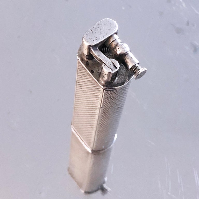 Original 1950s Dunhill Paris "Slim" Solid Silver Lighter at 1stDibs