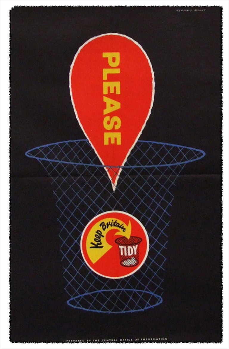 Original 1950s Keep Britain Tidy Poster by Reginald Mount ‘Black’ For ...