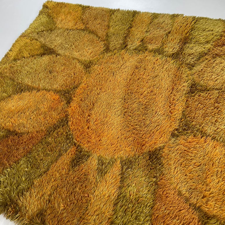 Original 1950s Scandinavian Rya Rug by Ritva Puotila for Finnrya Oy AB ...