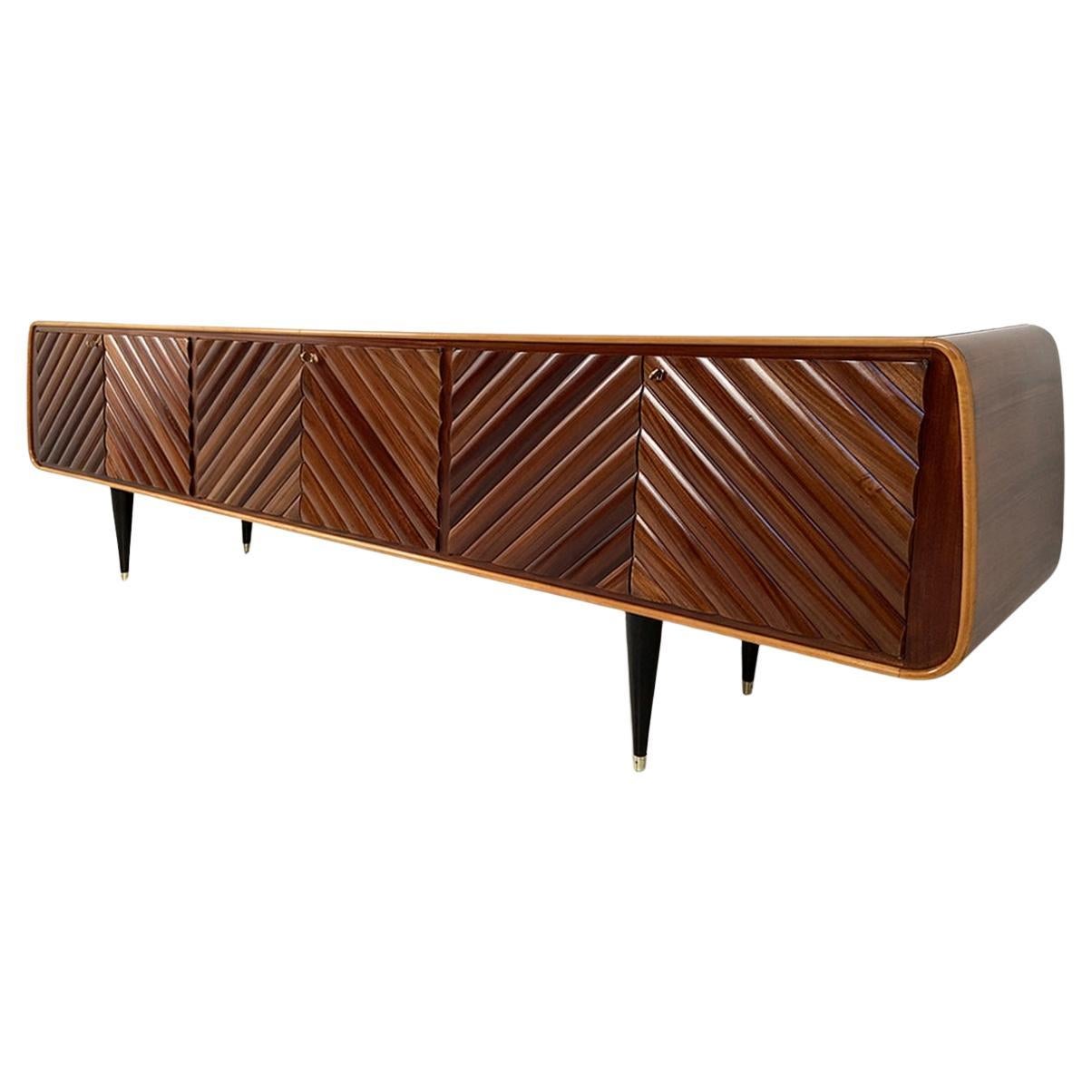 Original 1950's Storage unit with six wooden doors with shaped slats at ...