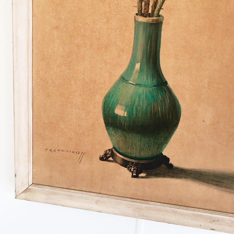 Original 1960s Chrysanthemums Vintage Framed Art Print by Vladimir ...