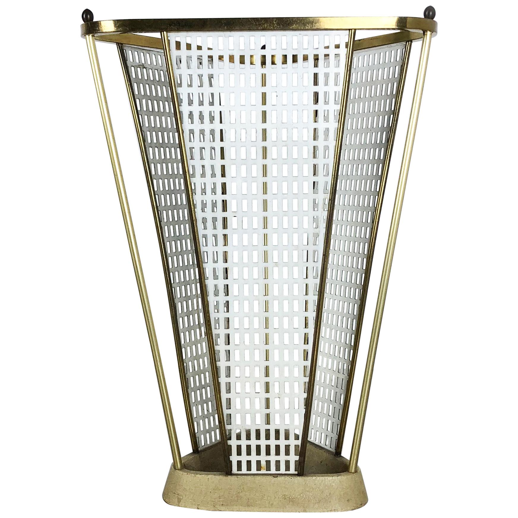 Mid-Century Modern Wood and Brass Italian Music Art Pedestal Display ...
