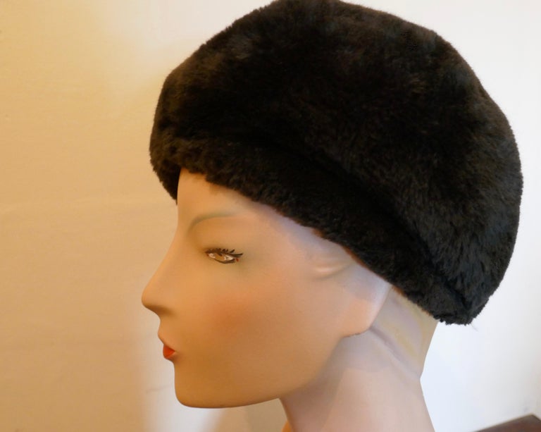 Original 1960s Fun Fur Beret Hat By Debenhams, Satin Lined For Sale at ...