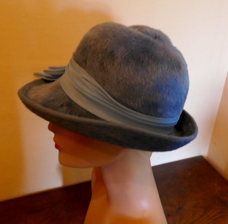 Original 1960s Jaunty Pale Blue Fedora Style Hat at 1stDibs