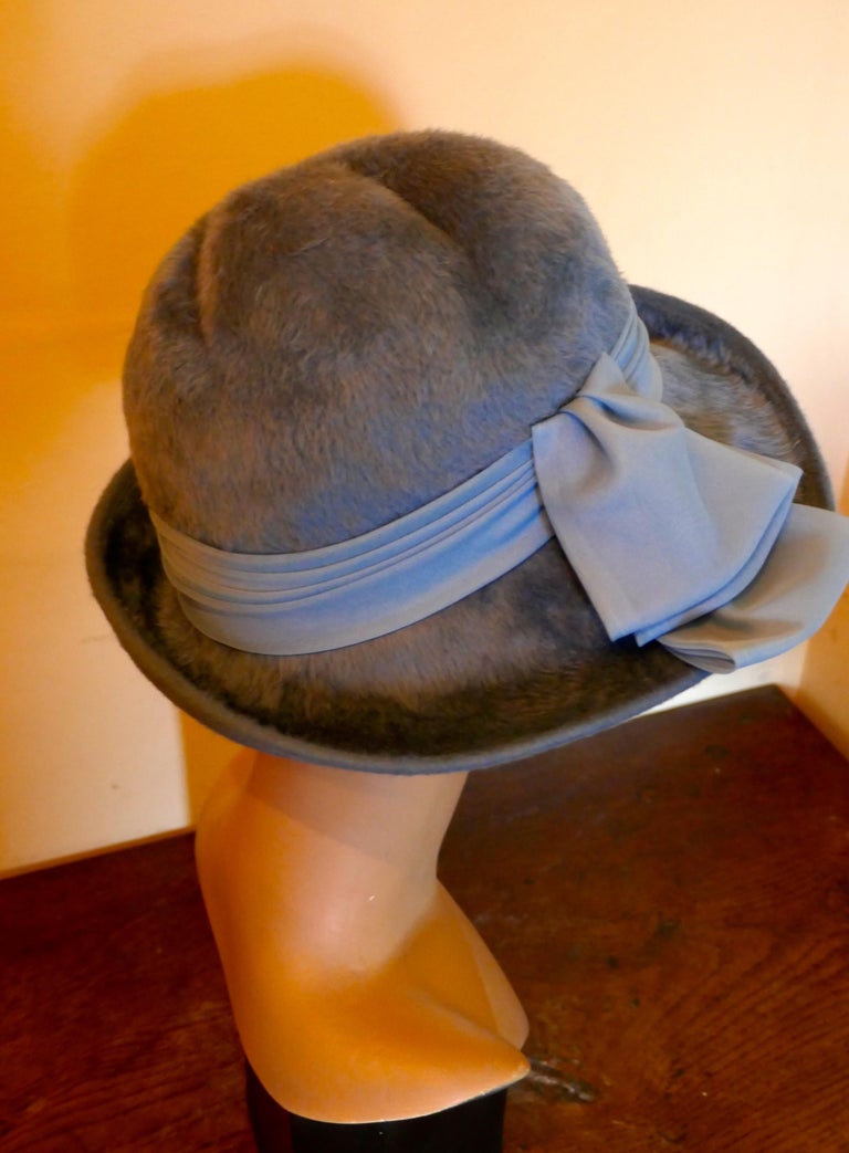 Original 1960s Jaunty Pale Blue Fedora Style Hat at 1stDibs