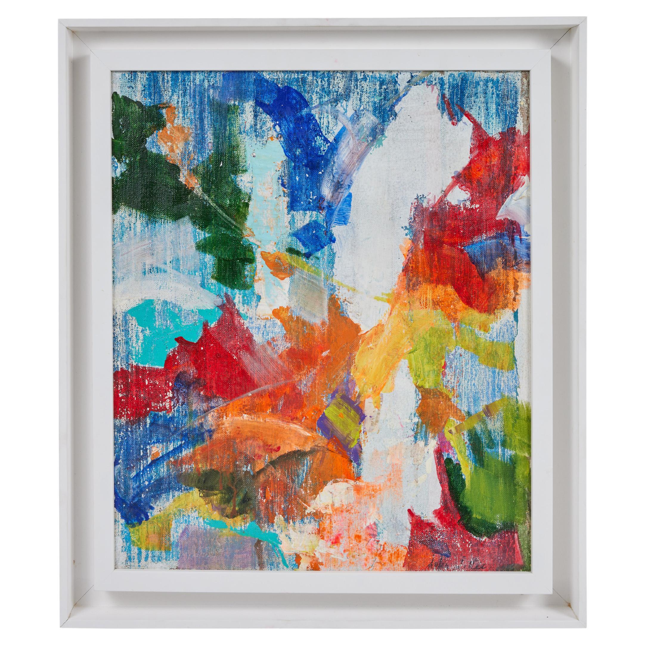 Original Midcentury Abstract Painting For Sale at 1stDibs