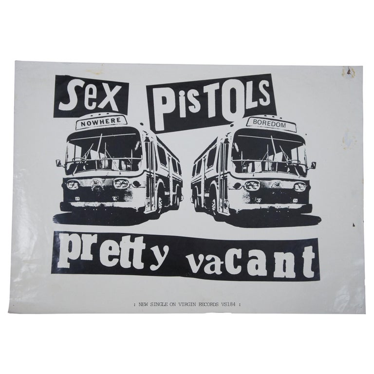 Original 1977 Sex Pistols Nowhere Boredom Pretty Vacant Promo Poster Jamie Reid At 1stdibs