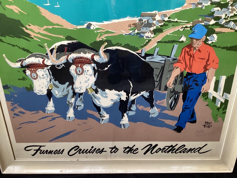 Original 1980 Poster Signed Adolph Treidler "Furness Cruises to the ...