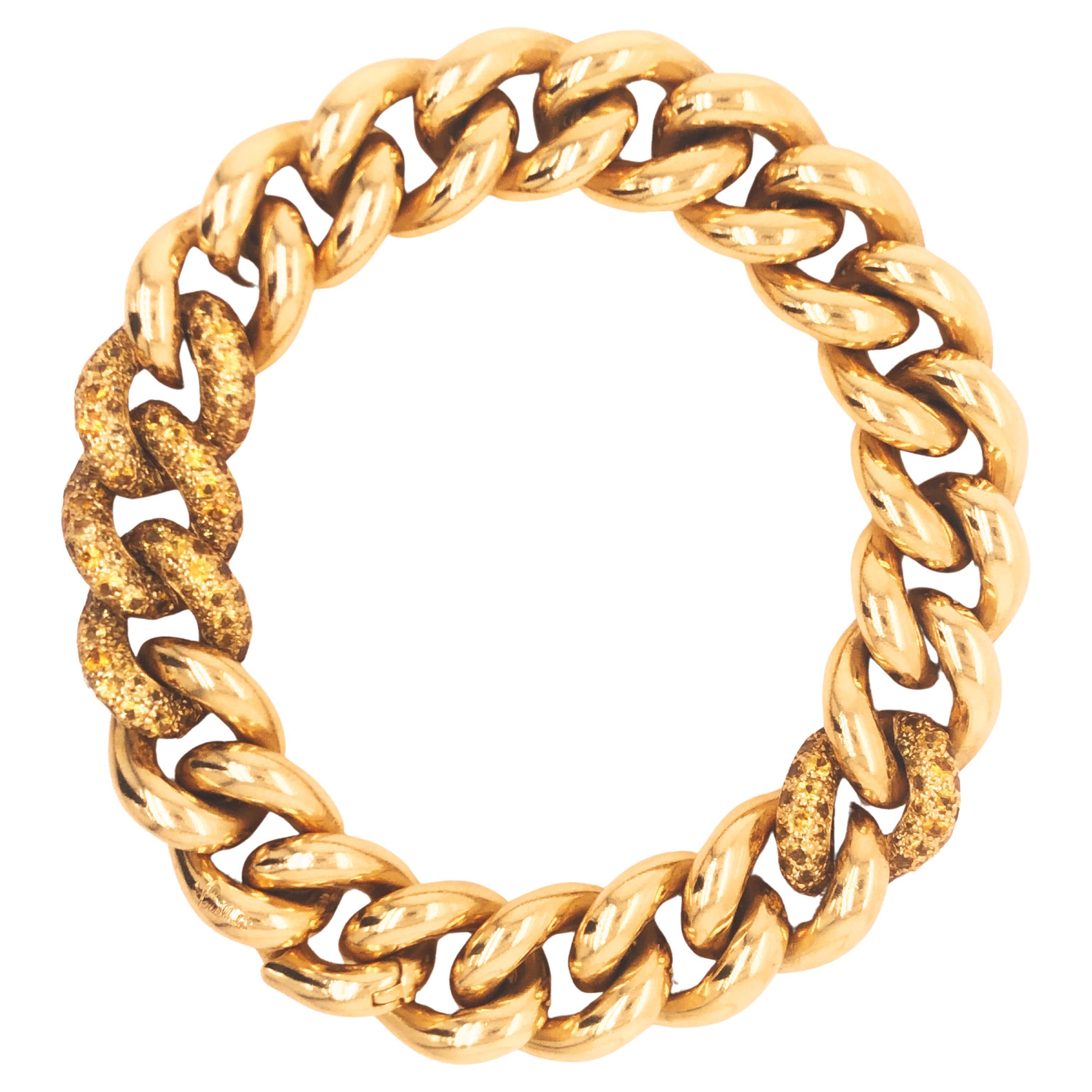 Pomellato Gourmette Diamond Gold Bracelet at 1stDibs