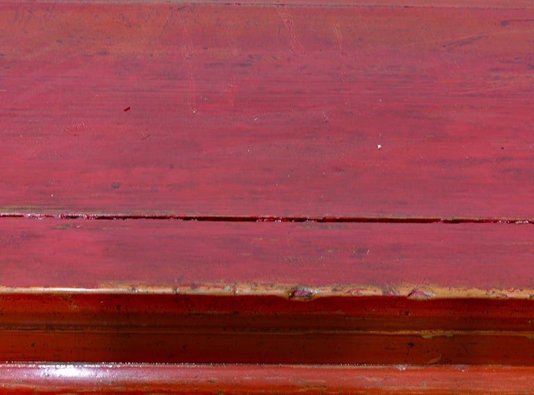 Original 19th C Chinese Partly Red Lacquered Three Drawer Storage ...