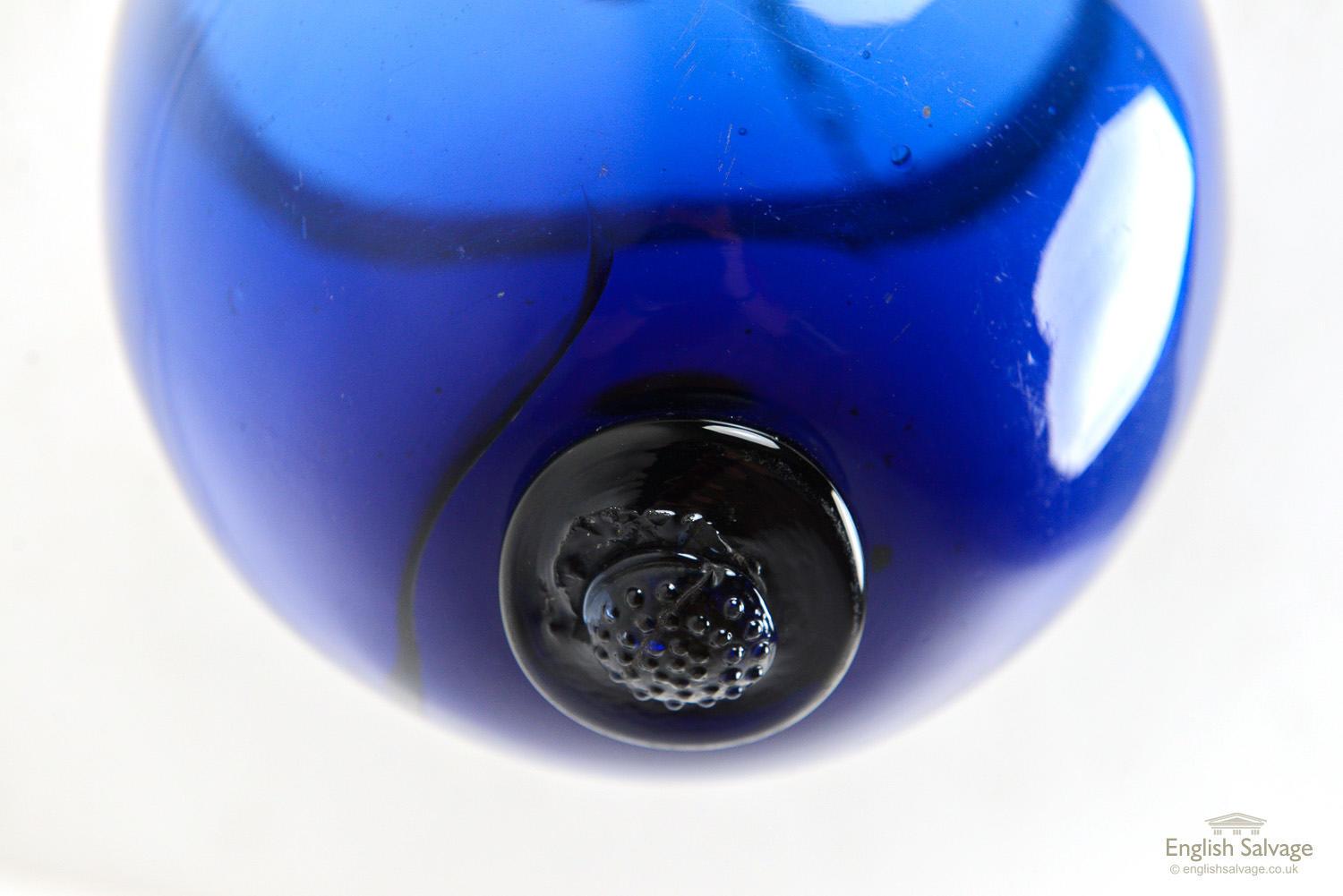 Original 19th Century Blue Glass Hundi Light For Sale at 1stDibs