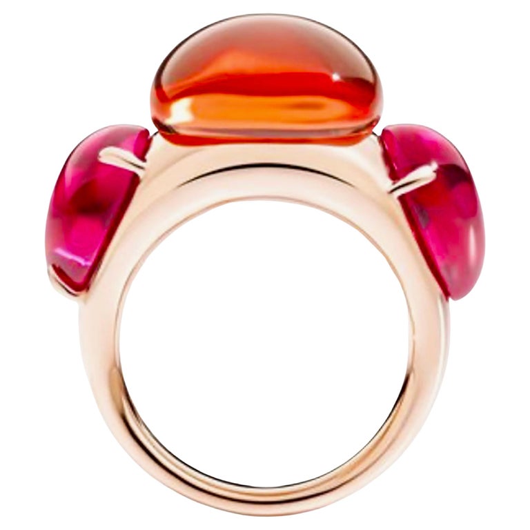 Original 2013 Pomellato Rouge Passion Orange Sapphire Rose Gold ...