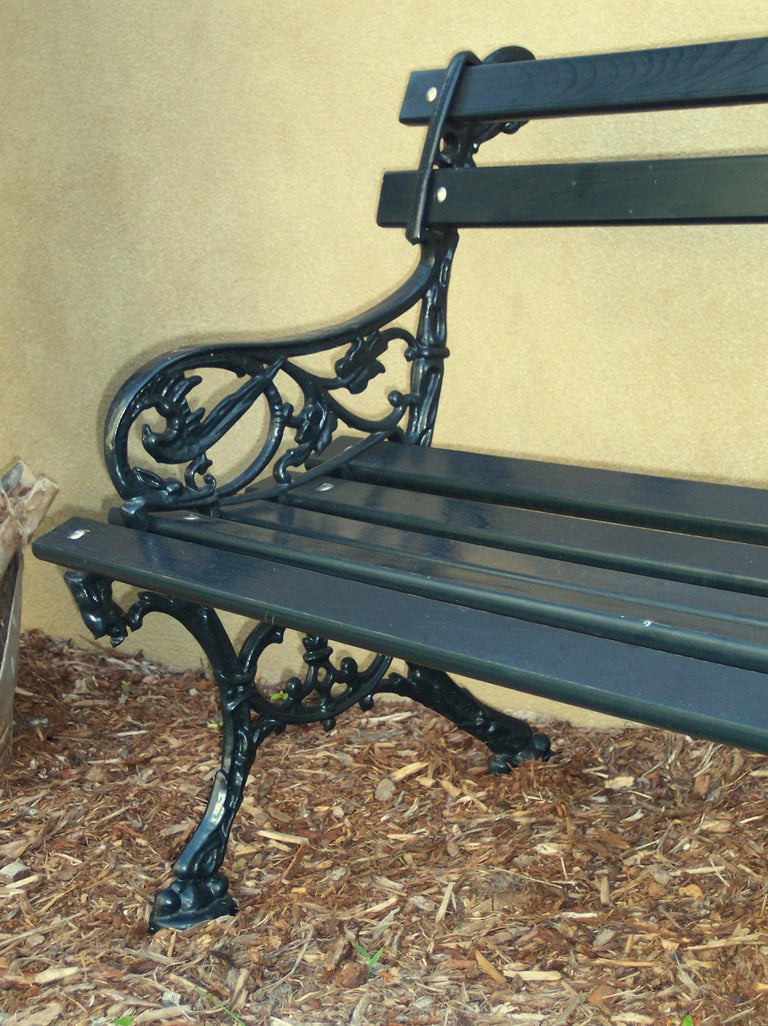 Original Charleston Battery Bench Cast Iron and Painted Cypress, 6 ft ...
