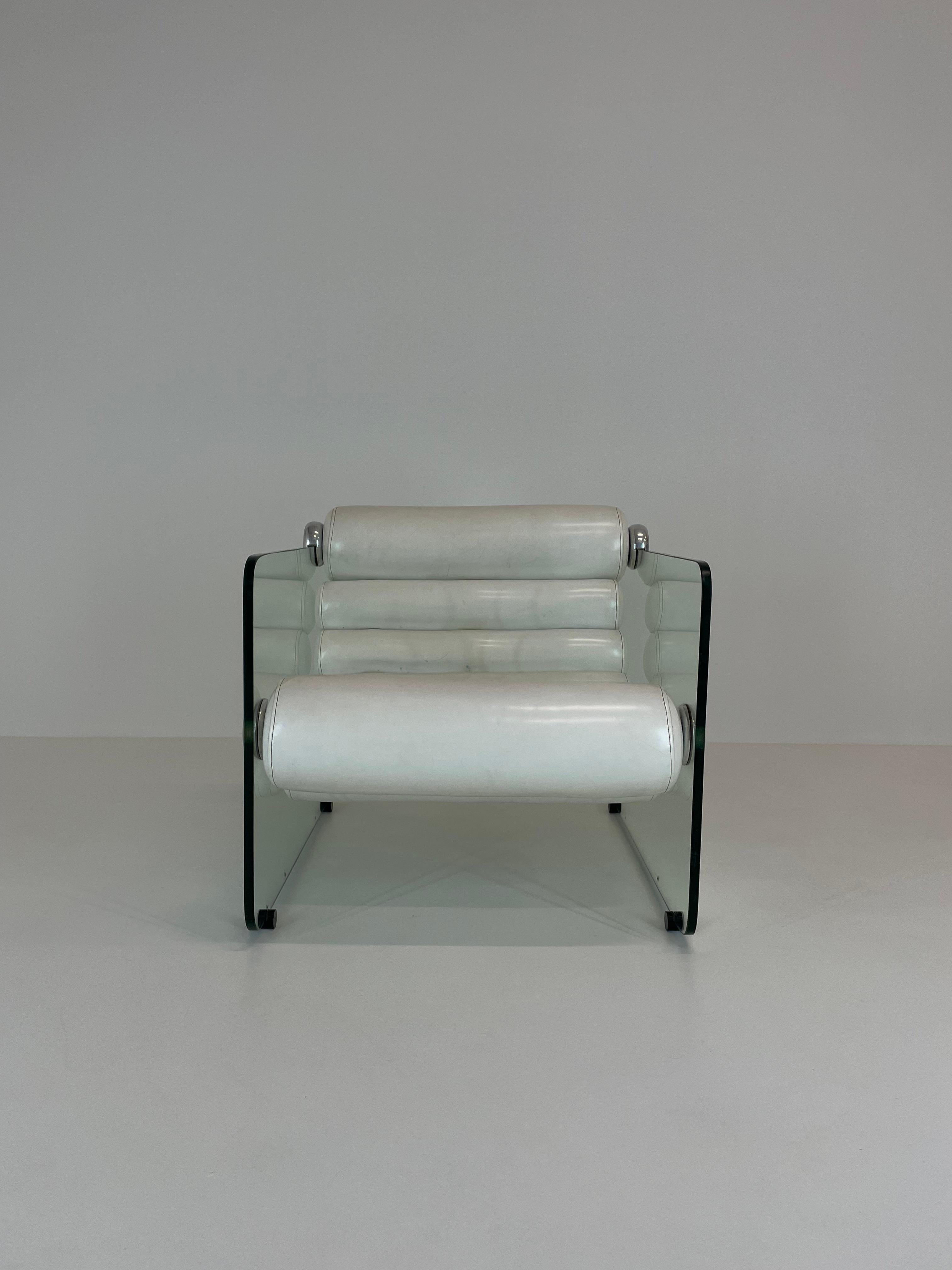 Original 60s "Hyaline" Armchair by Fabio Lenci for Confortline, Glass ...
