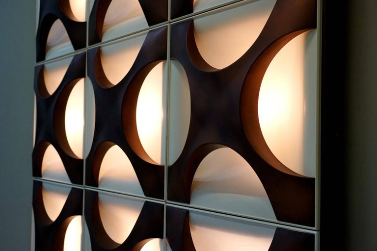 Original 9er Set Copper Staff Oyster Wall Light Lamp Panel Witte Krüger ...