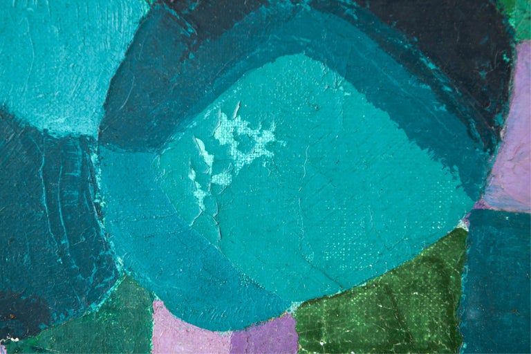 Original Abstract Cubist Oil on Canvas, Midcentury, circa 1940s For ...