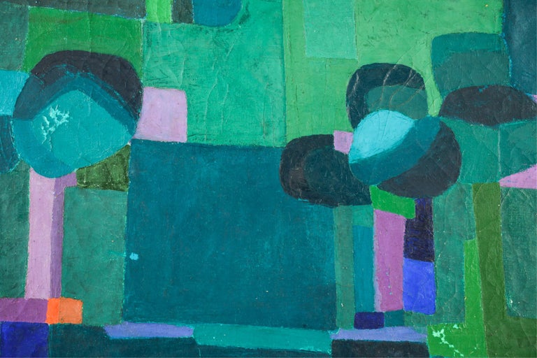 Original Abstract Cubist Oil on Canvas, Midcentury, circa 1940s For ...