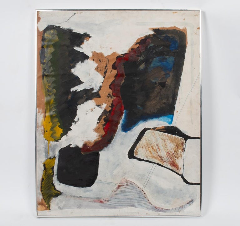Original Abstract Oil on Paper, 1960s For Sale at 1stDibs