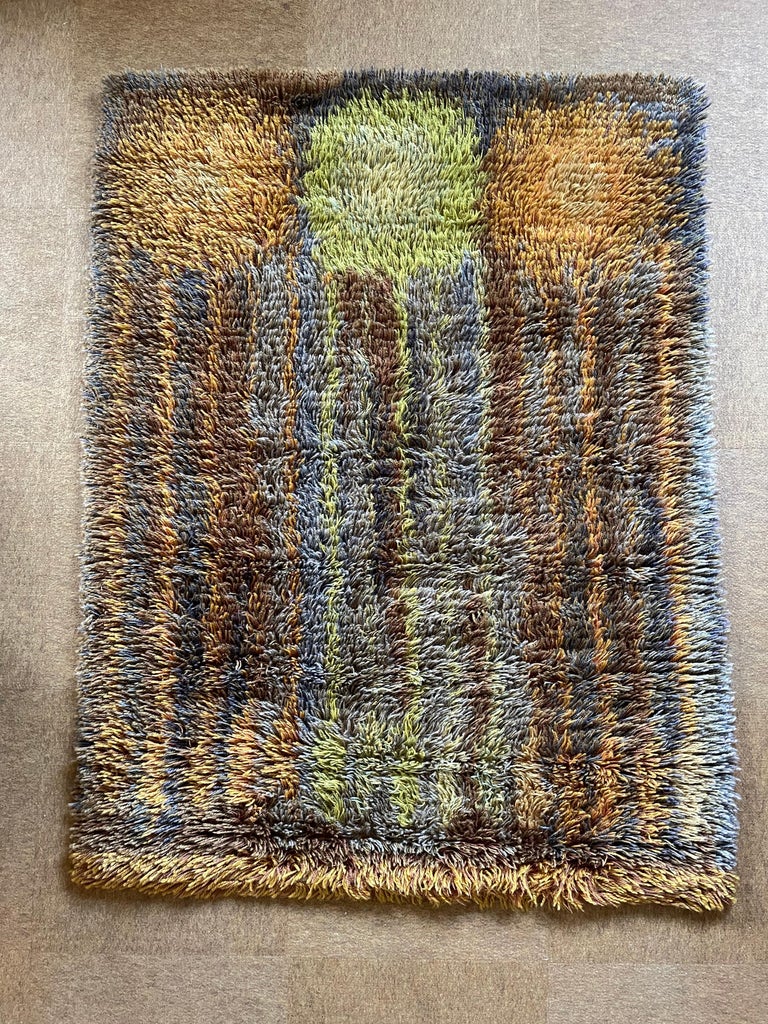 Original Abstract Scandinavian High Pile Abstract Rya Rug Carpet ...