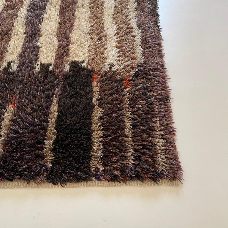Original Abstract Scandinavian High Pile Abstract Rya Rug Carpet ...