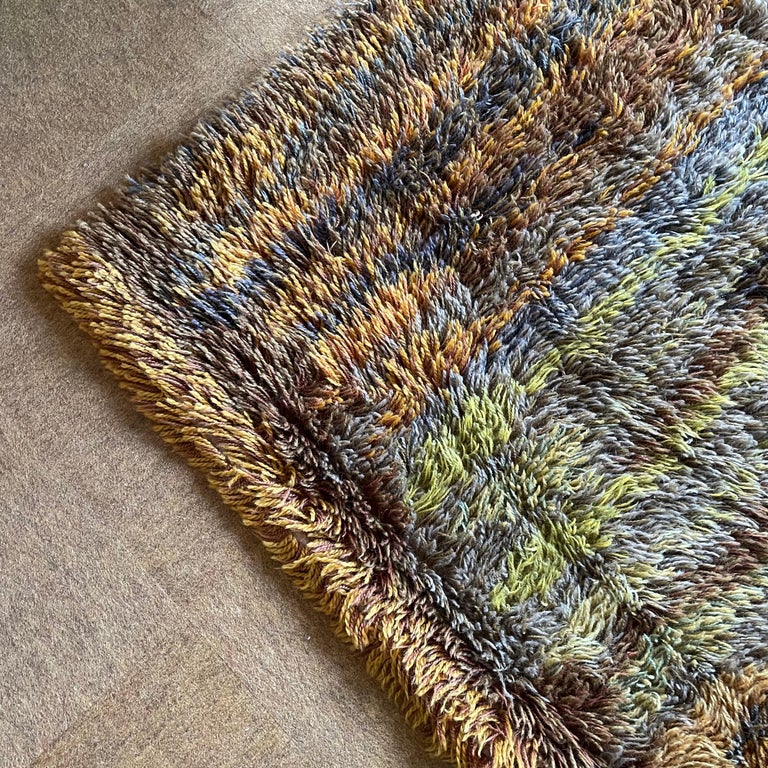 Original Abstract Scandinavian High Pile Abstract Rya Rug Carpet ...