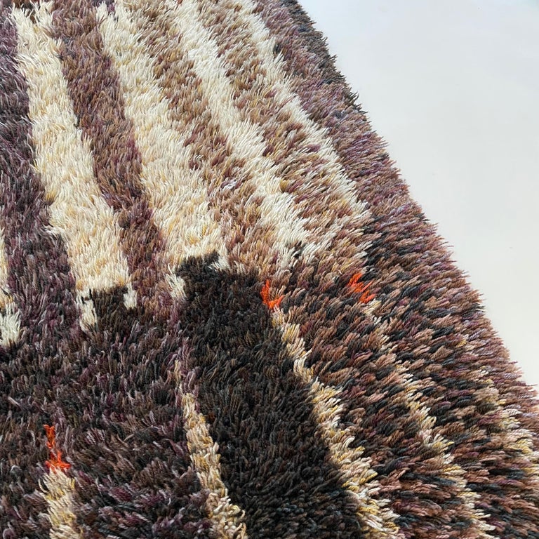 Original Abstract Scandinavian High Pile Abstract Rya Rug Carpet ...