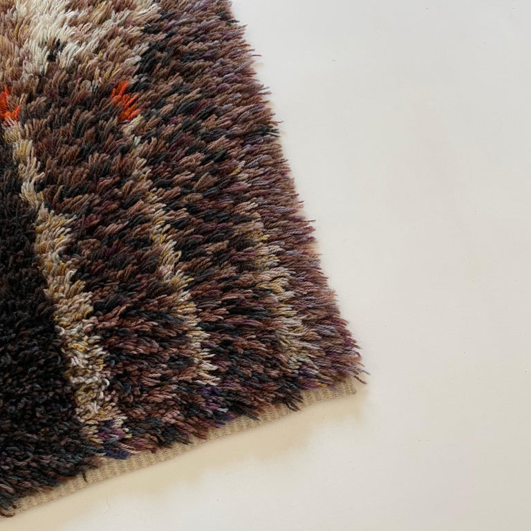 Original Abstract Scandinavian High Pile Abstract Rya Rug Carpet ...