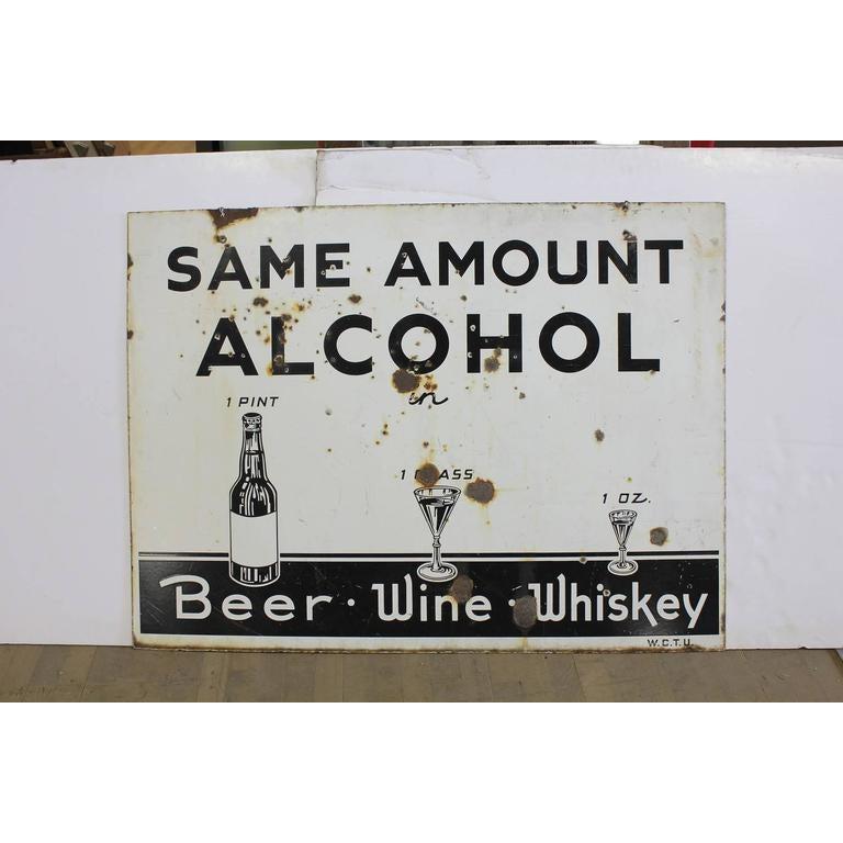 Original American Prohibition WCTU White Double-Sided Sign at 1stDibs