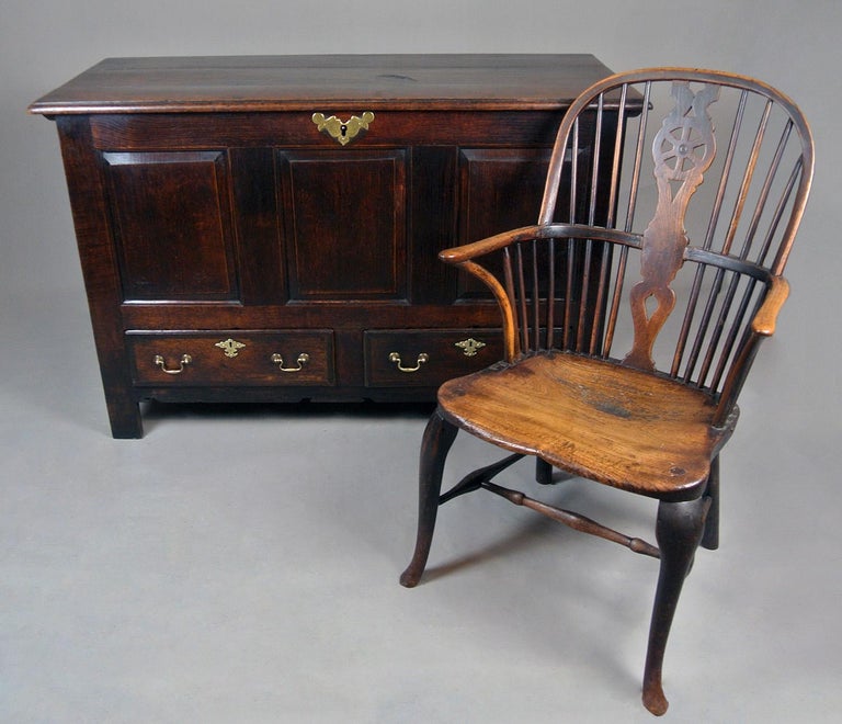 Original and Beautiful George II Oak Mule Chest c. 1750 For Sale at 1stDibs