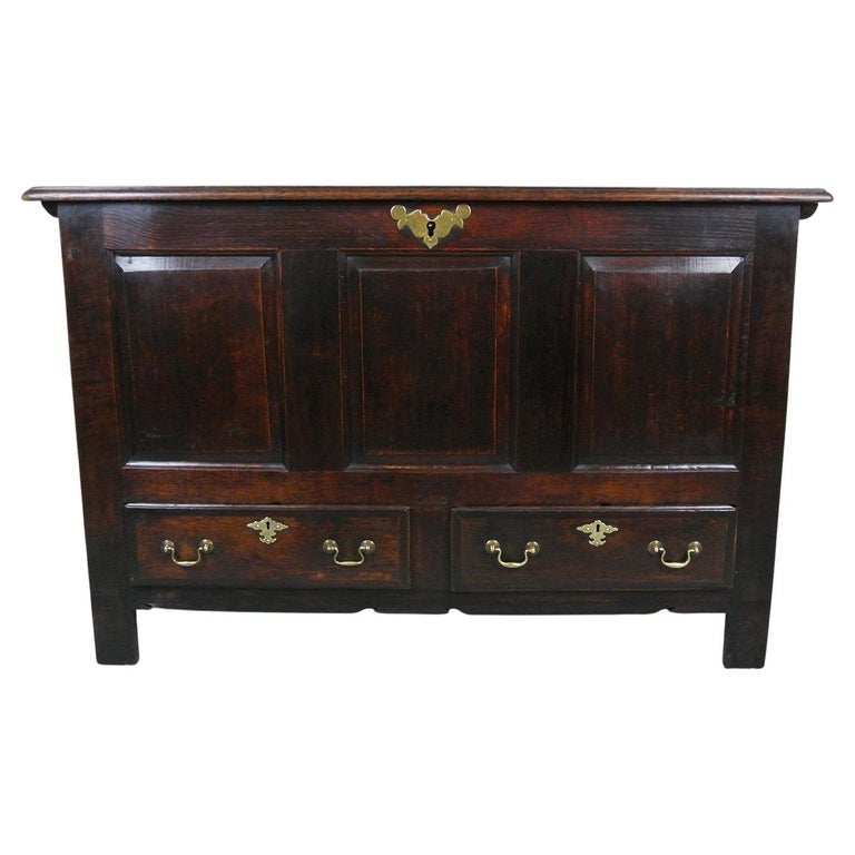 Original and Beautiful George II Oak Mule Chest c. 1750 For Sale at 1stDibs