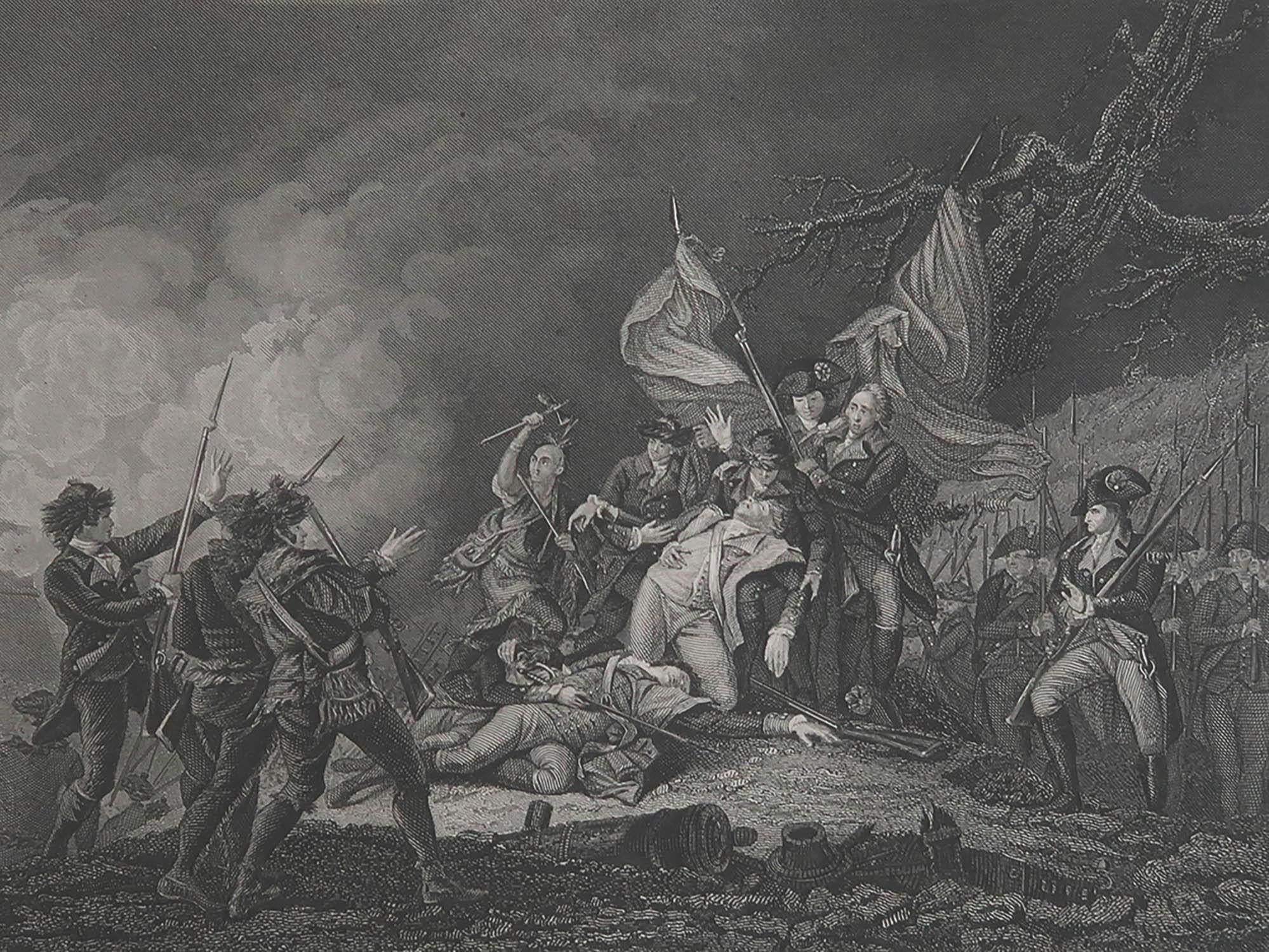 Original Antique American Historical Print. " Death of General ...